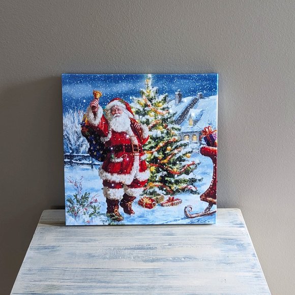 Holiday | Led Waving Santa With Tree Picture | Poshmark